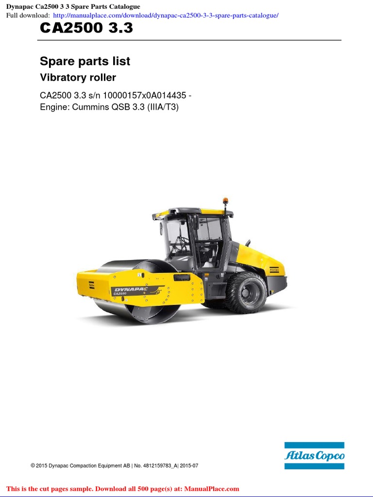 CA2500 3.3 Spare Parts Catalogue | PDF | Pump | Equipment