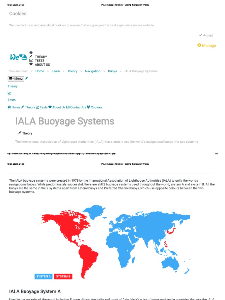 IALA Buoyage Systems - Sailing Navigation Theory | PDF | Water Transport