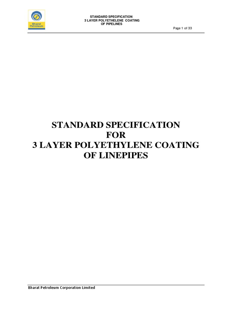 3 Layer Polyethylene Coating Specs | PDF | Science & Mathematics