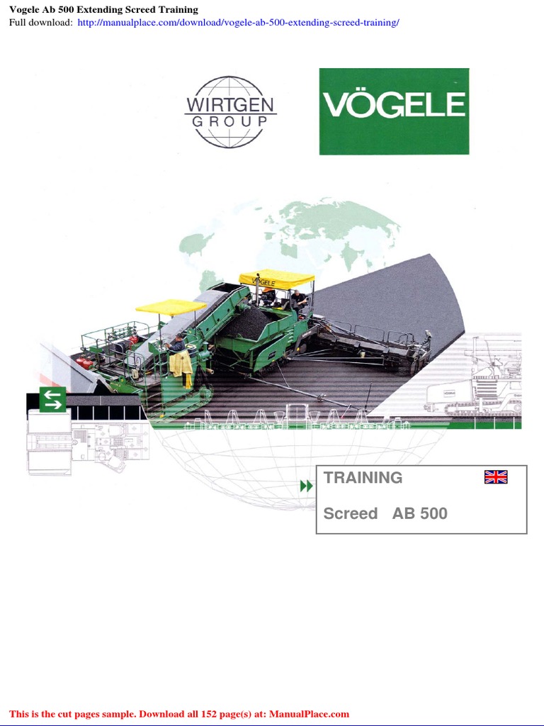 Vogele Ab 500 Extending Screed Training | PDF | Machines | Equipment