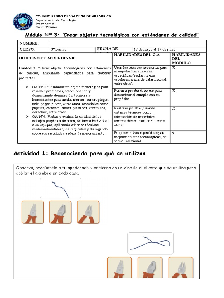 Tecnología, 3° Básico, Módulo #3 | PDF | Aprendizaje