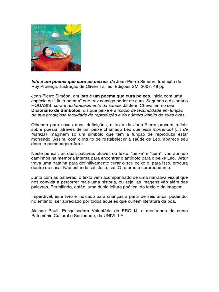 Isto e Um Poema Que Cura Peixes | PDF