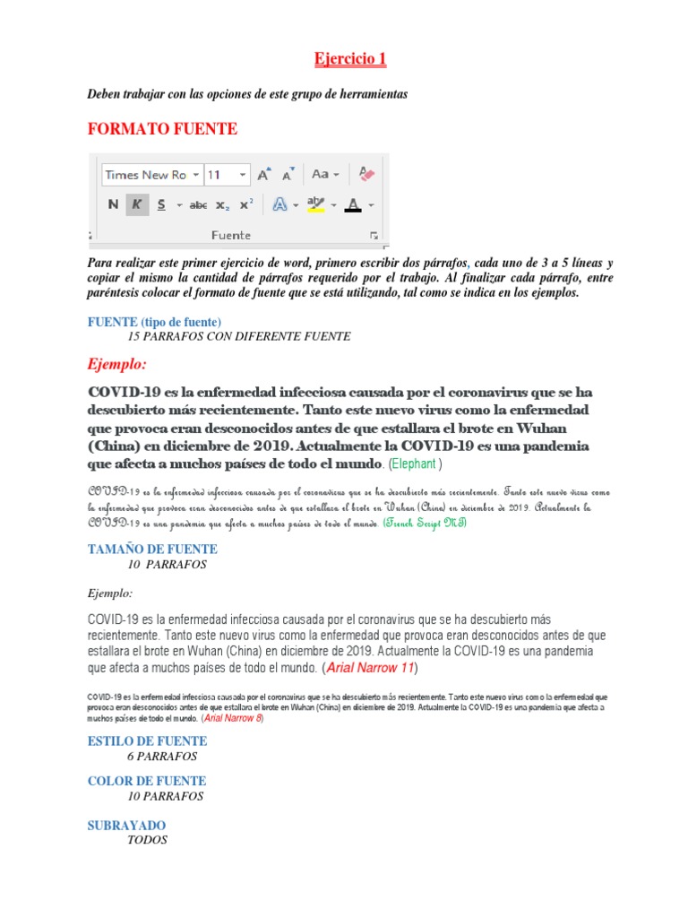 Ejercicio 1 FORMATO DE FUENTE | PDF