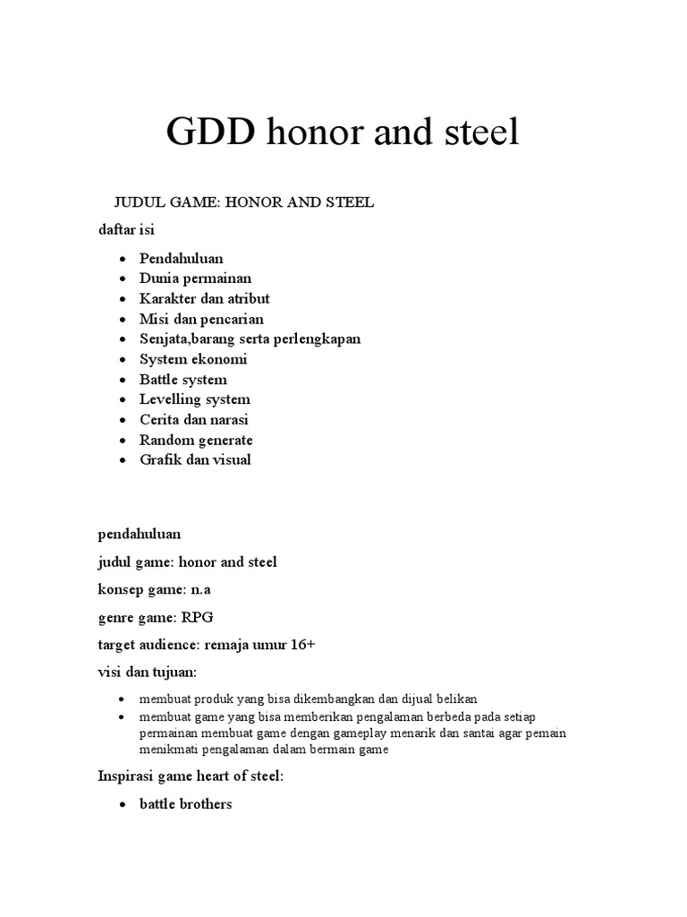 GDD Honor and Steel 1 | PDF