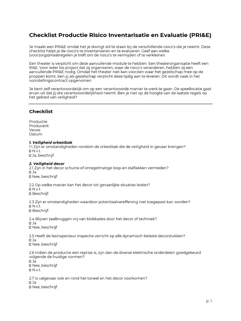 Checklist PRIE | PDF