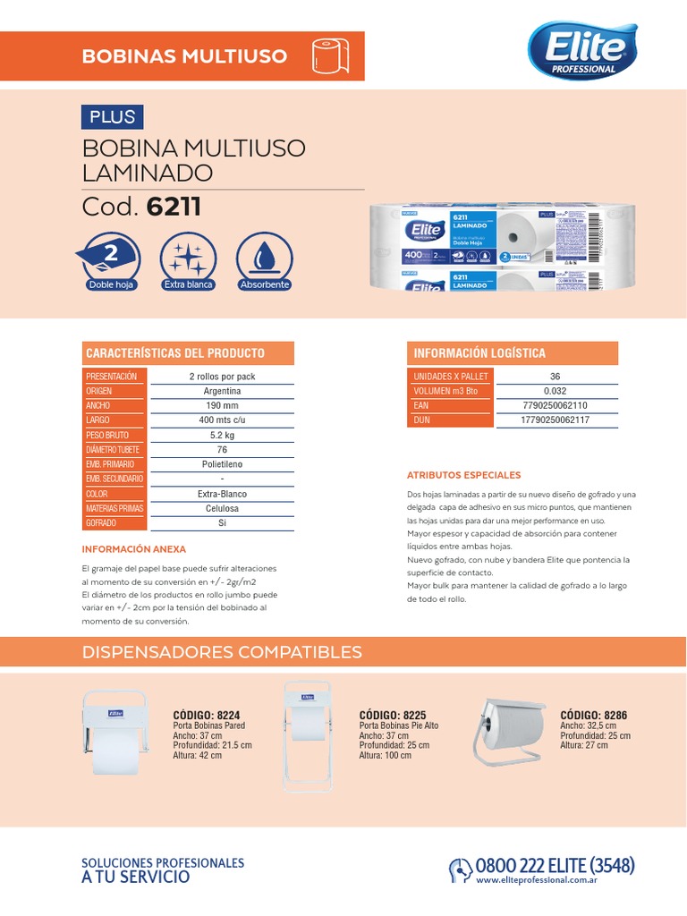 Ficha Tecnica BOB Elite Pro PLUS 6211 | PDF | Ciencias fisicas | Materiales