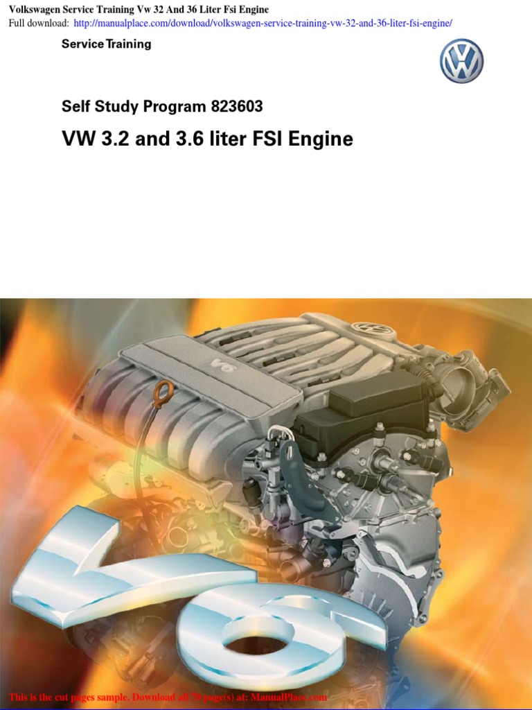 Volkswagen Service Training VW 32 and 36 Liter Fsi Engine | PDF