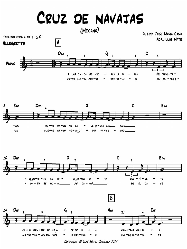 Cruz de Navajas Mecano | PDF
