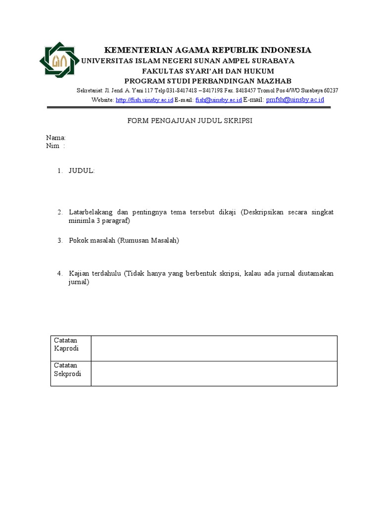 Form-Pengajuan-judul-skripsi-dan-pendaftaran-sempro-PM-2 | PDF