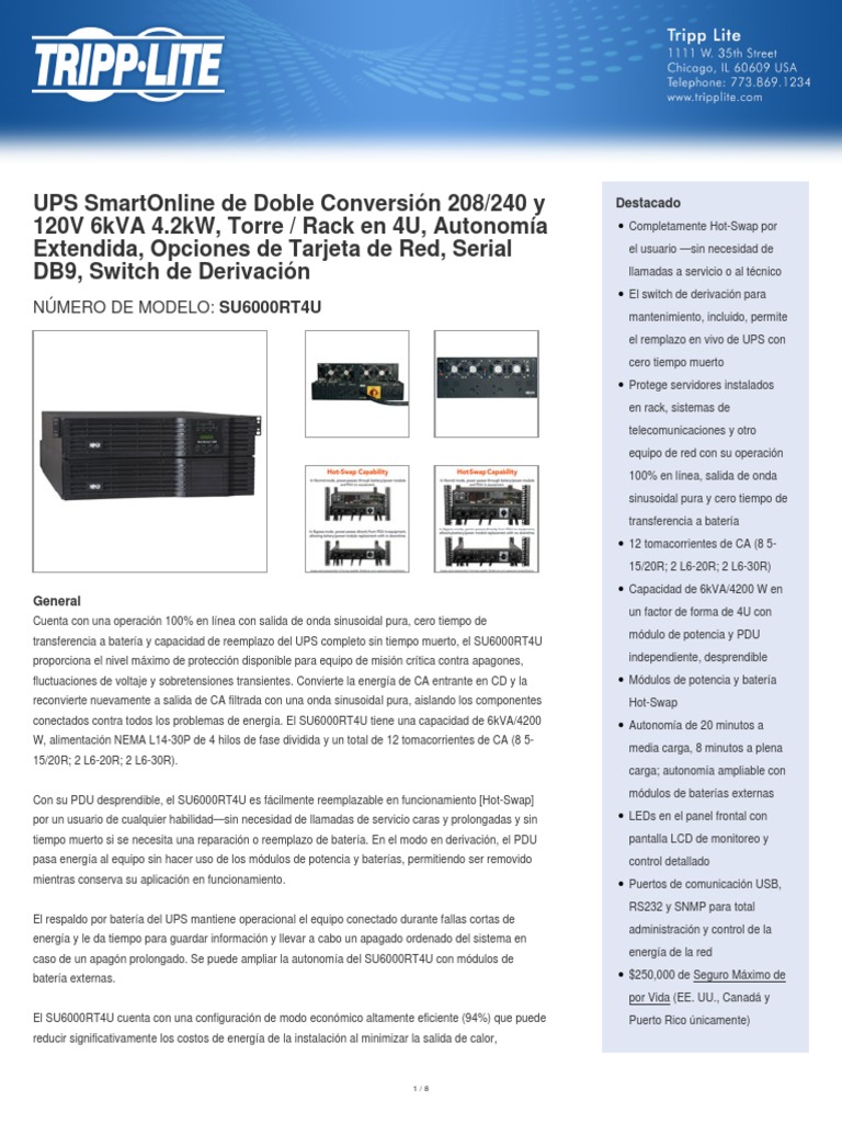 SU6000RT4U | PDF | USB | Pantalla de cristal líquido