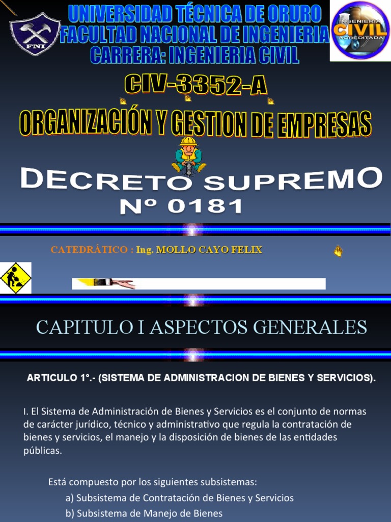 Decreto Supremo #0181 | PDF | Derecho