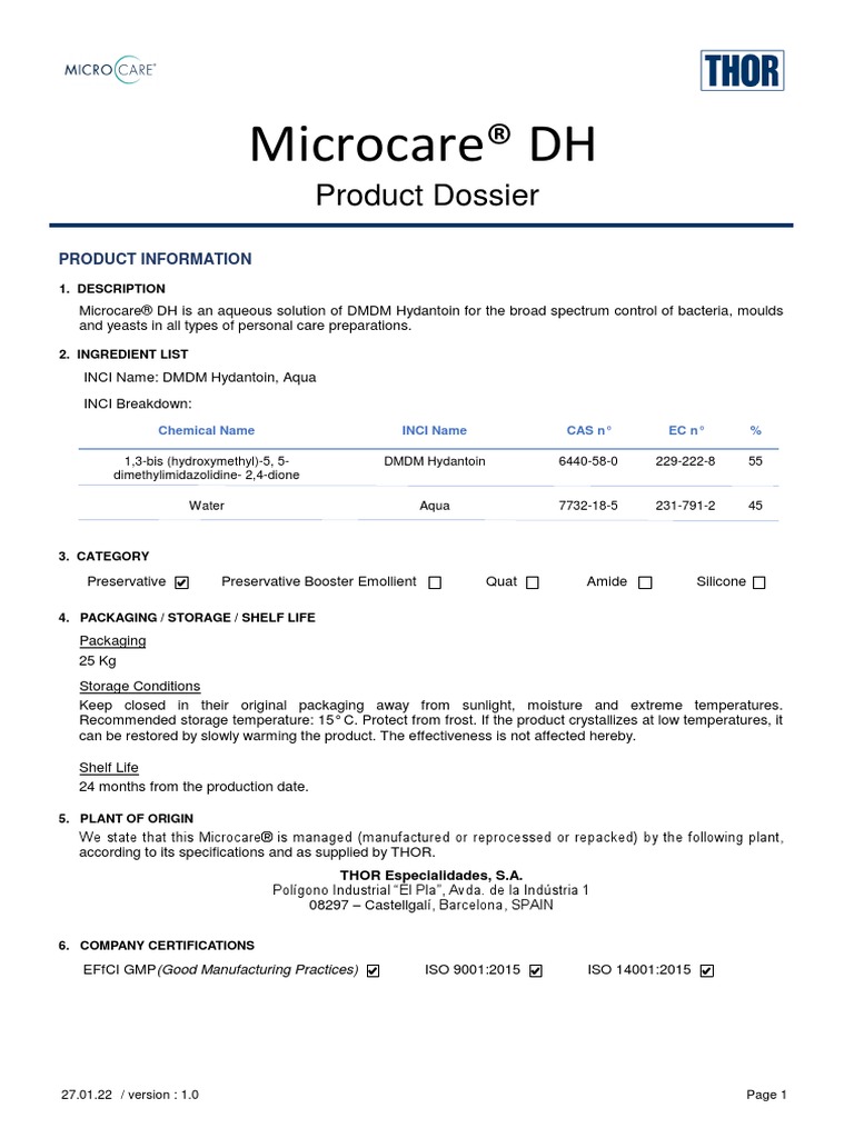 Microcare DH - Product Dossier | PDF