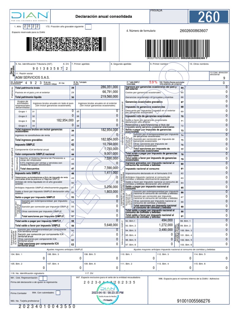 Formulario 260. | PDF | Impuestos | Innovación