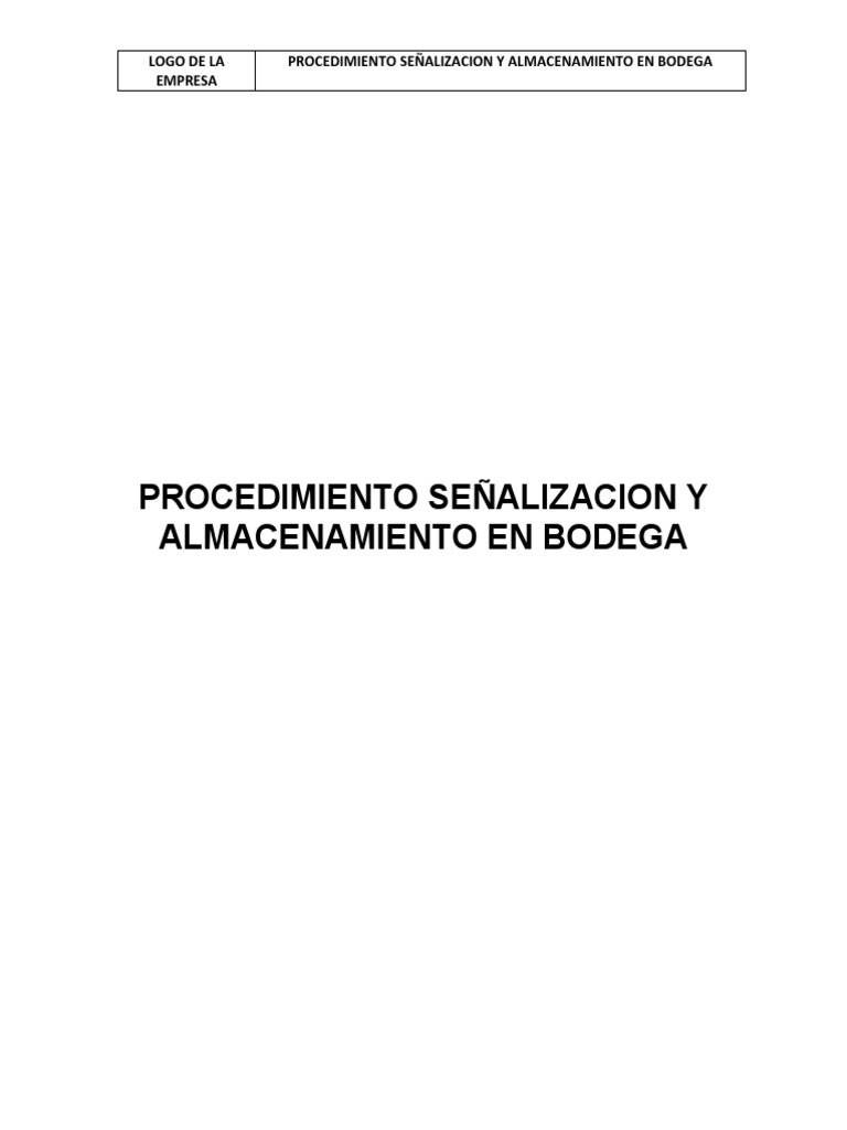 Procedimiento Señalizacion y Almacenamiento en Bodega | PDF | Peatonal | Color