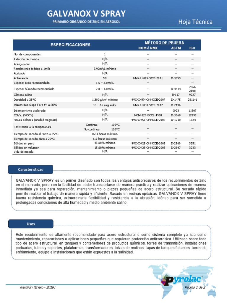 Galvanox V Spray: Protección Anticorrosiva | PDF | Acero estructural ...