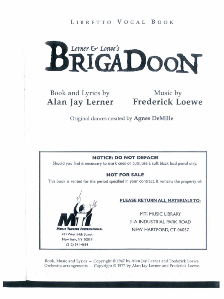 Brigadoon Script - Act 1 | PDF