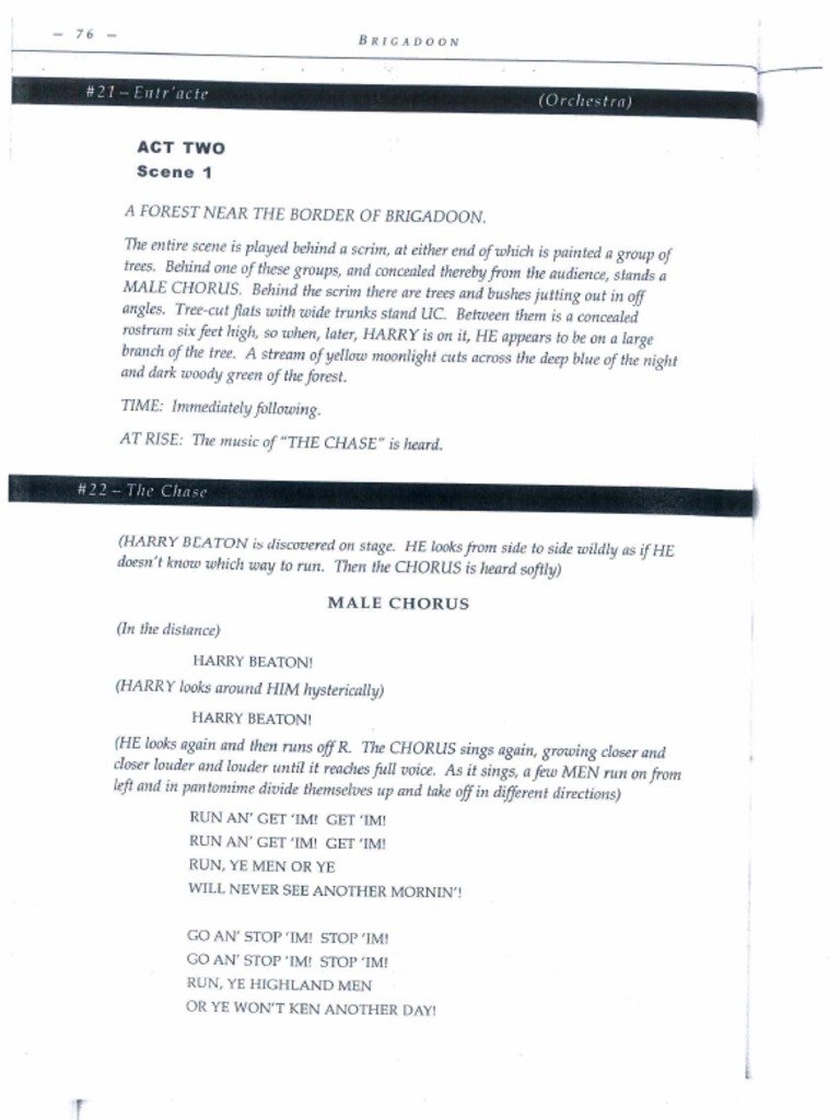 Brigadoon Script - Act 2 | PDF