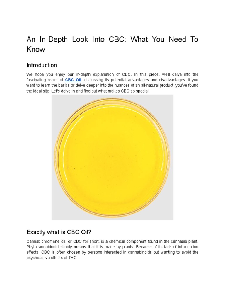 An In-Depth Look Into CBC - What You Need To Know | PDF | Psychoactive ... An In-Depth Look Into CBC - What You Need To Know | PDF | Psychoactive ...