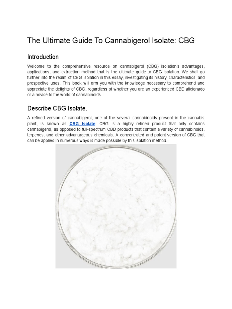 The Ultimate Guide To Cannabigerol Isolate - CBG | Download Free PDF | Cannabis | Pharmaceutical ...