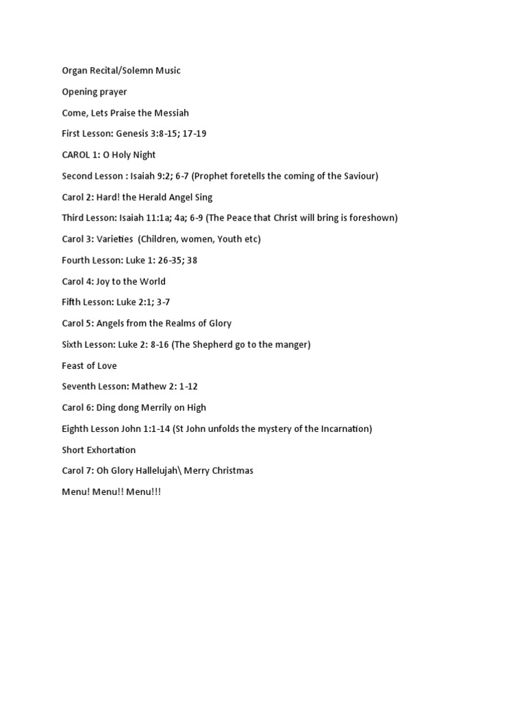 Christmas Organ Recital Program | PDF