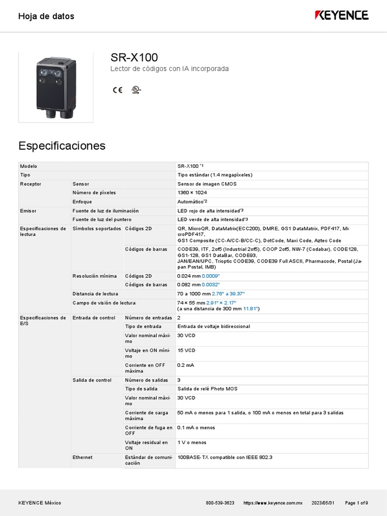 SR-X100 Datasheet | PDF