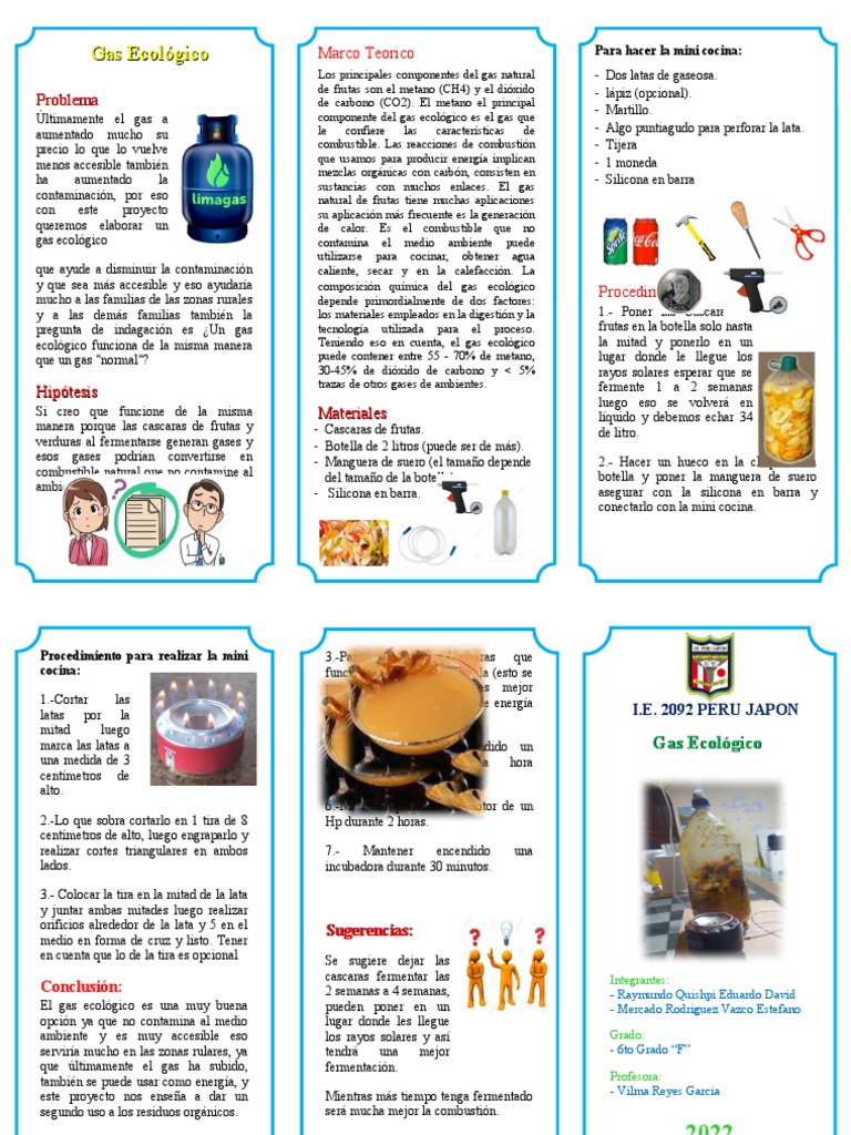 Triptico Gas Ecologico | PDF | Metano | Gases Triptico Gas Ecologico | PDF | Metano | Gases