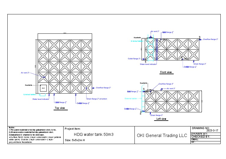 HDG Tank Flange Drawing | PDF