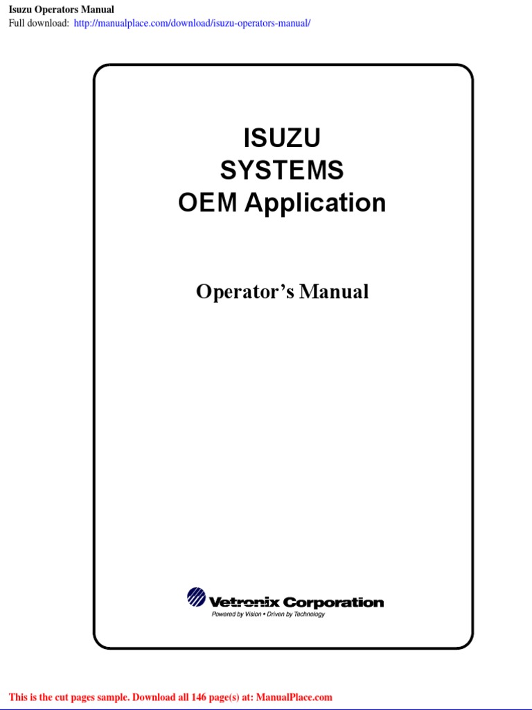 Isuzu Operators Manual | PDF | Electromagnetic Interference | Car
