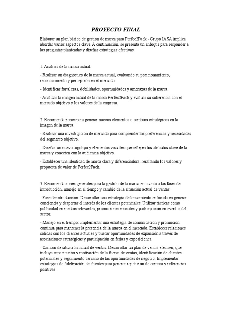 Entregable Final | PDF | Marca | Calidad (comercial)