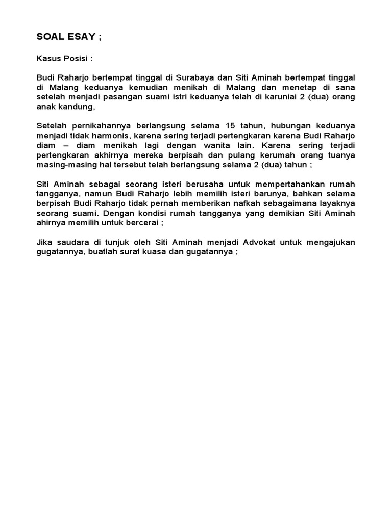 Soal Esay | PDF