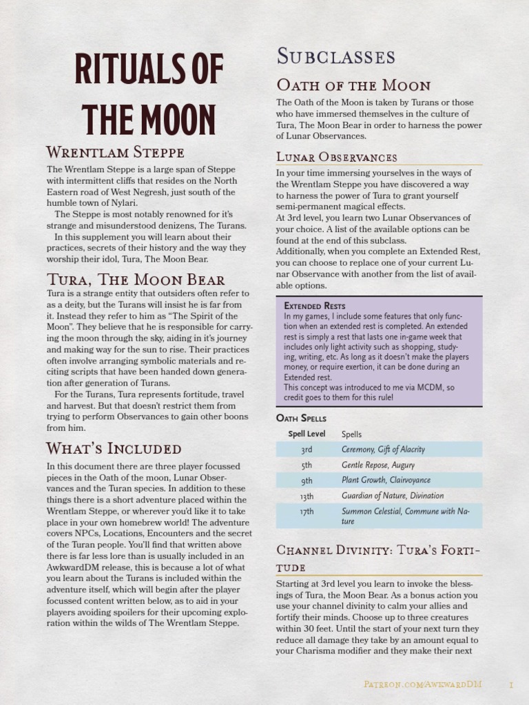Moon Rituals for RPG Enthusiasts | PDF | Elf (Dungeons & Dragons) | Moon