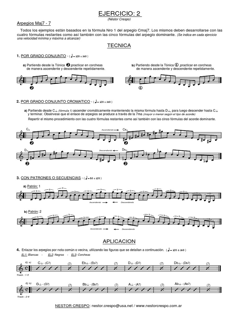 Ejercicio 2 - Arpegios Maj7 - 7 | PDF | Escalas musicales | Pitch (Música)