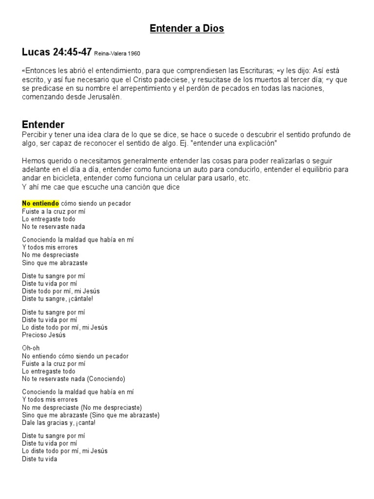 ENtender A DIos | PDF | Amor | Dios