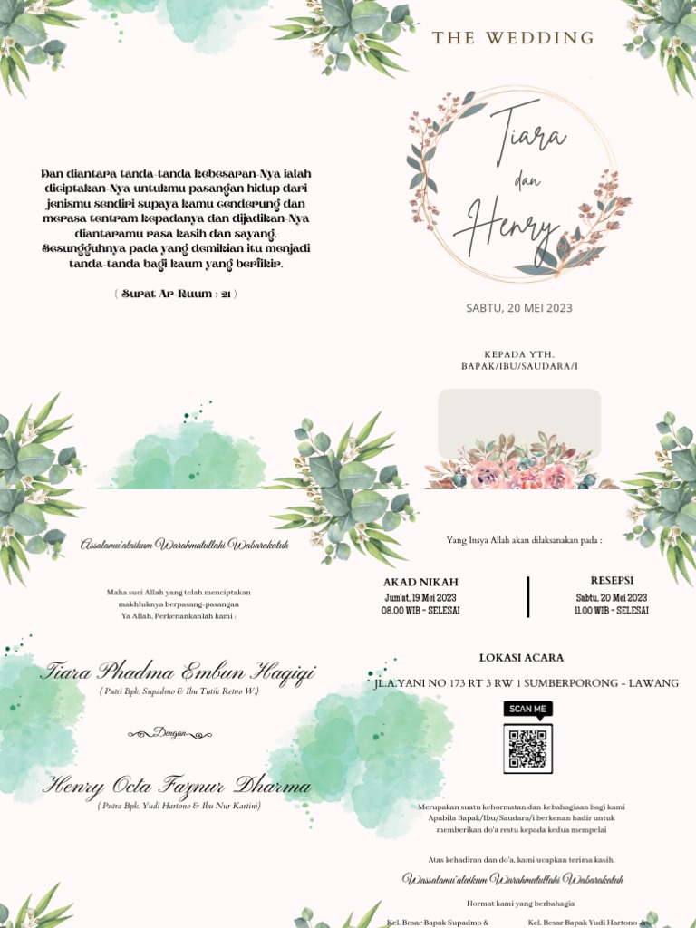 Undangan Akad Nikah Tiara & Henry | PDF