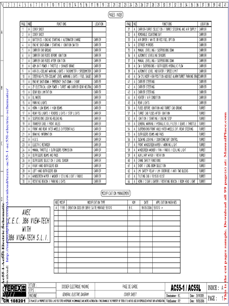 Terex Ac55 1 Ac55l Electric Schematic | PDF