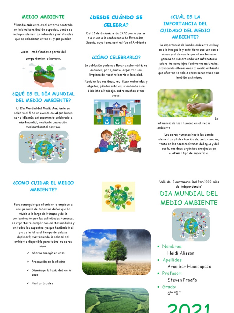 Triptico Del Medio Ambiénte | PDF | Entorno natural | Residuos Triptico Del Medio Ambiénte | PDF | Entorno natural | Residuos
