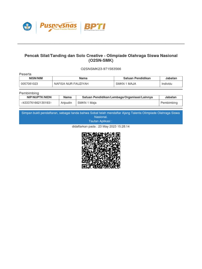 Bukti Pendaftaran Nafisa | PDF | Karier & Perkembangan | Bisnis