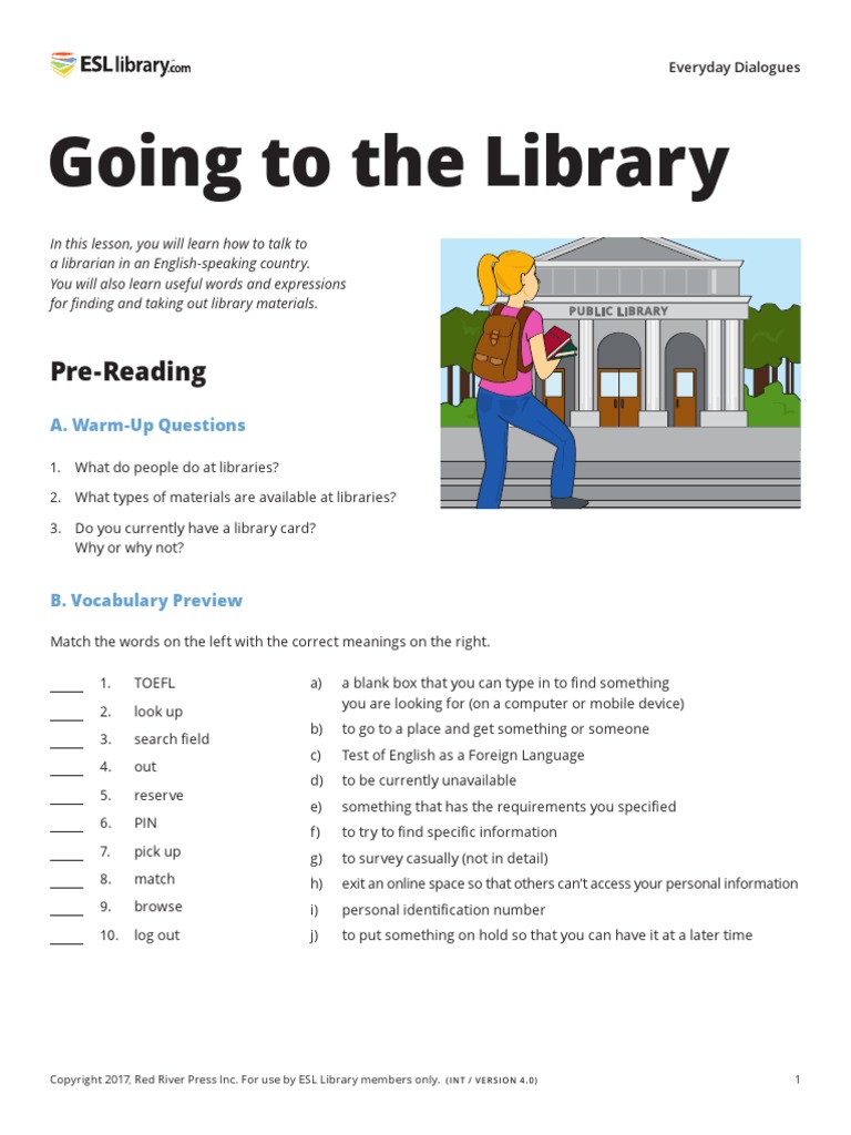 76_Going-to-the-Library_Can | PDF | Libraries | English As A Second Or ...