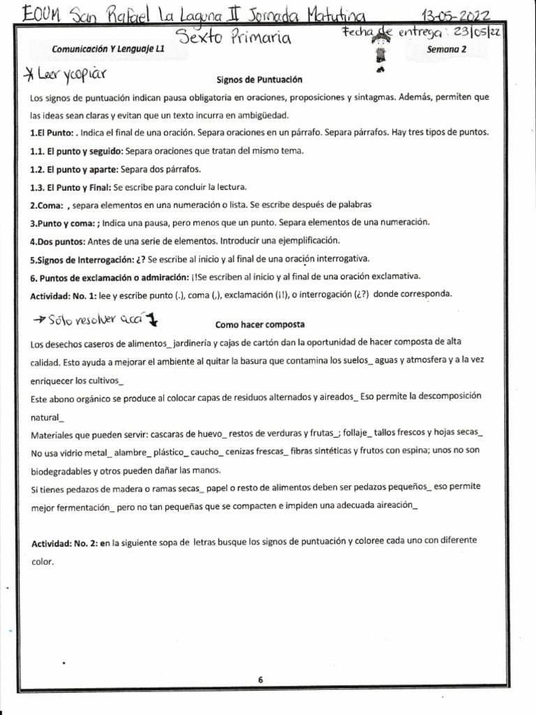 Guia No. 7 Sexto Primaria | PDF