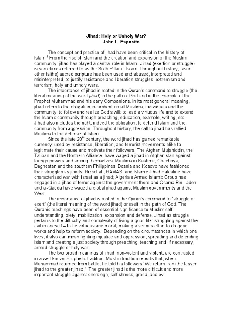 Jihad: Understanding Its Dual Nature | PDF | Jihad | Jihadism