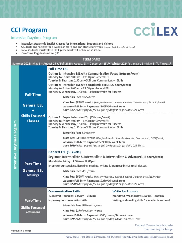 CCI Program Schedule 2023 PDF | PDF