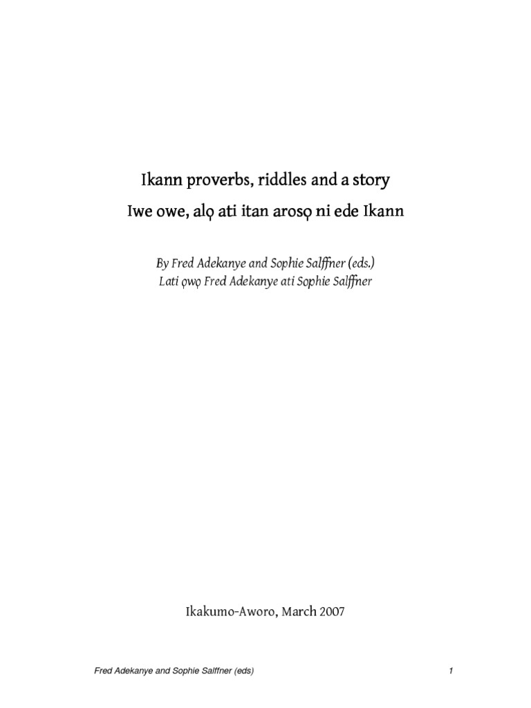 AdekanyeSalffner IkannBooklet | PDF | Linguistics
