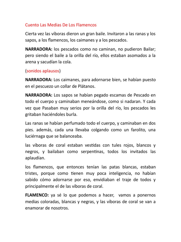 Cuento Las Medias de Los Flamencos | PDF