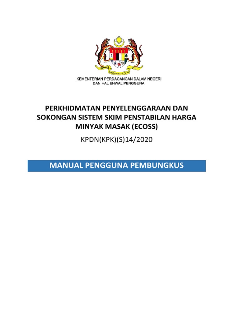 Manual Pengguna Sistem ECOSS Minyak Masak | PDF | Komputer