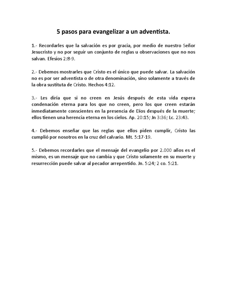 5 Pasos para Evangelizar Adventistas | PDF