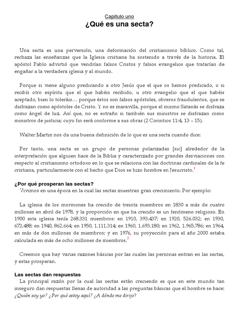 Estudio De Las Sectas Josh Mcdowell Y Don Stewart Cap 1 3 Qué Es