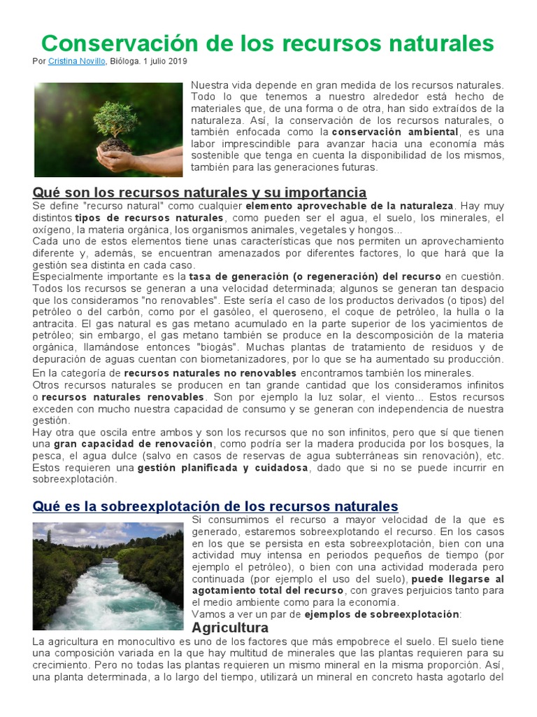 Conservación de Los Recursos Naturales | PDF | Entorno natural | Suelo