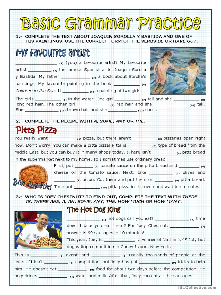 Basic Grammar Practice - Be and Have | PDF