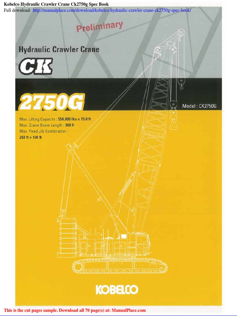 Kobelco CK2750G Crane Spec Book | PDF