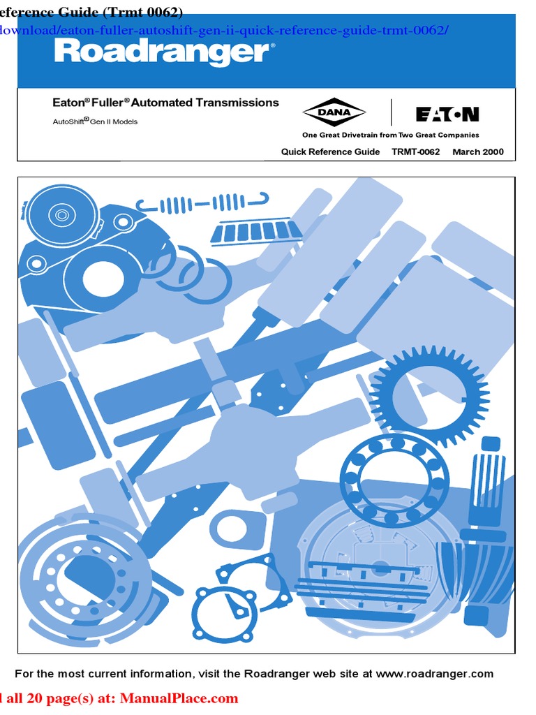 Eaton Fuller Autoshift Gen II Quick Reference Guide TRMT 0062 | PDF